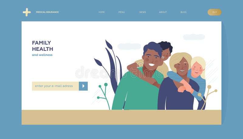 Family Health and Wellness. Happy Family of Parents and Children on ...