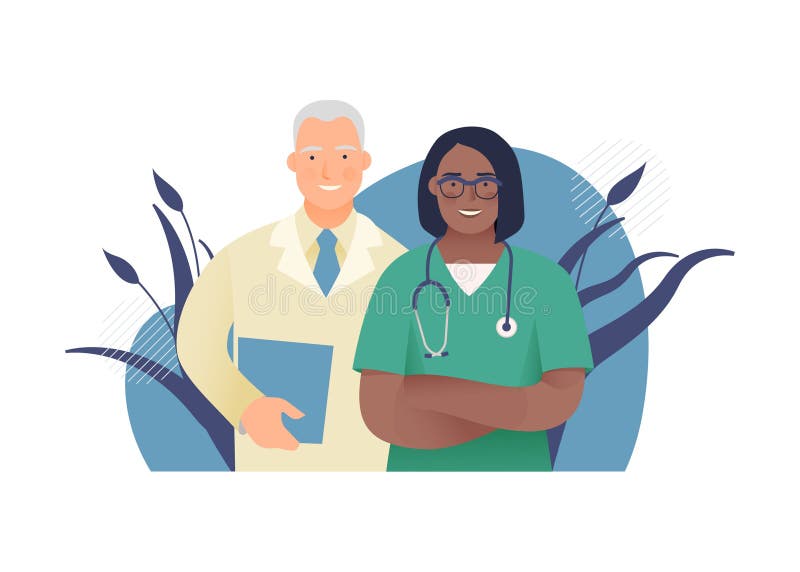 Medical Insurance. Male and Female Doctor. Medical Specialists Concept ...