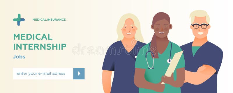 Medical Internship. Modern Vector Illustration. Website Banner. Social ...