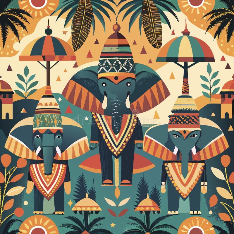 An Illustration of Egyptian Elephants in Vector Style Could Showcase ...