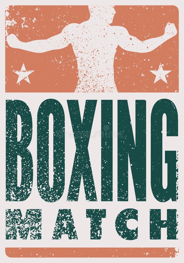 Boxing Match Typographical Vintage Grunge Style Poster Design with ...