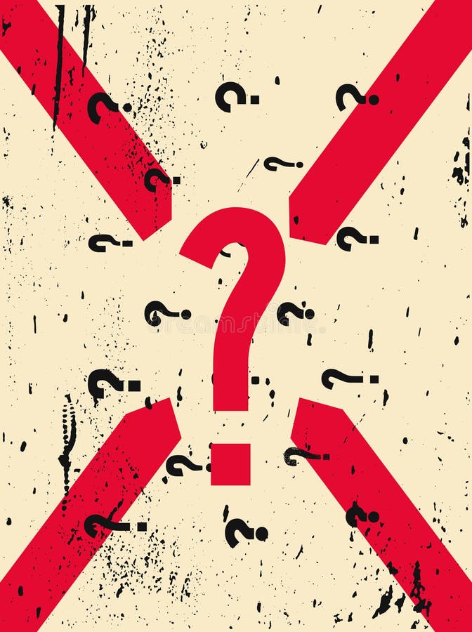Question Mark Typographical Grunge Vintage Style Poster Design. Retro ...