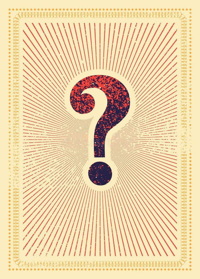 Question Mark Typographical Grunge Vintage Style Poster Design. Retro ...