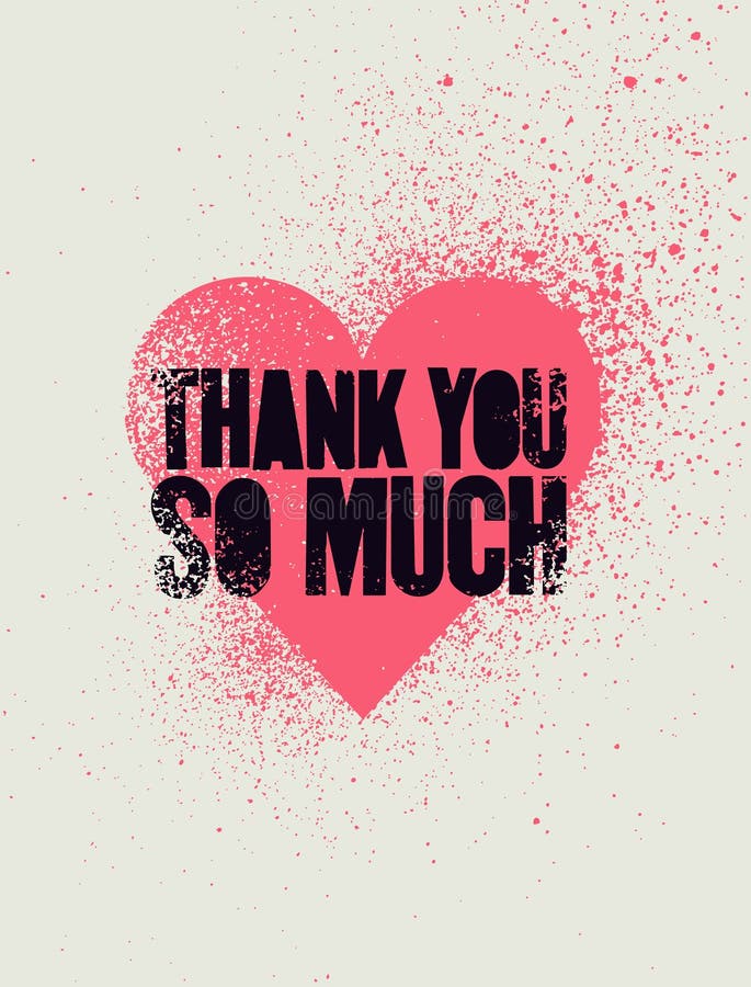 Thank You Typographical Grunge Stencil Style Card or Poster Design with ...