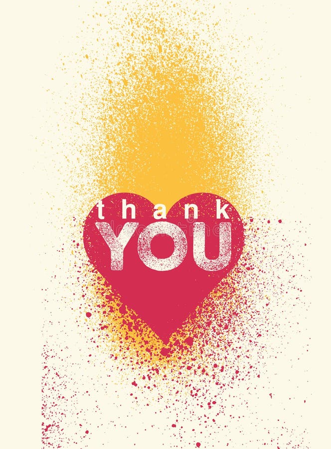 Thank You Typographical Grunge Vintage Style Card or Poster Design with ...