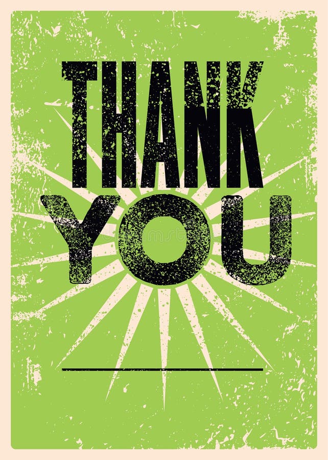 Thank You Typographical Grunge Vintage Style Card or Poster Design ...