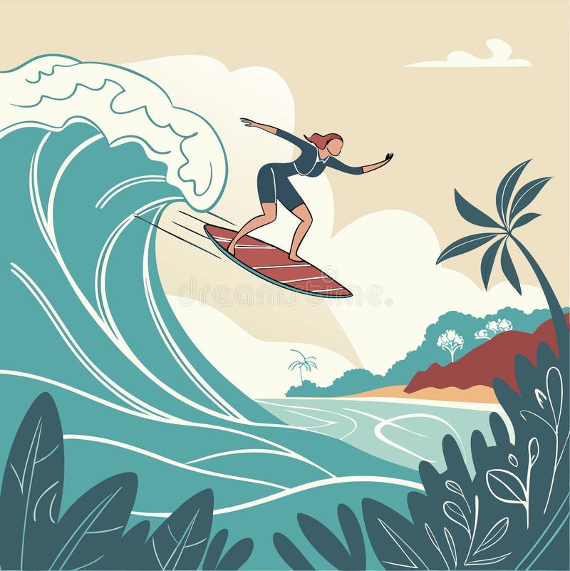 Vector Logo on the Theme of Surfing. Stock Vector - Illustration of ...