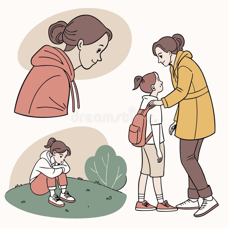 The Illustration on the Theme of Human Relationships Depicts a Warm and ...