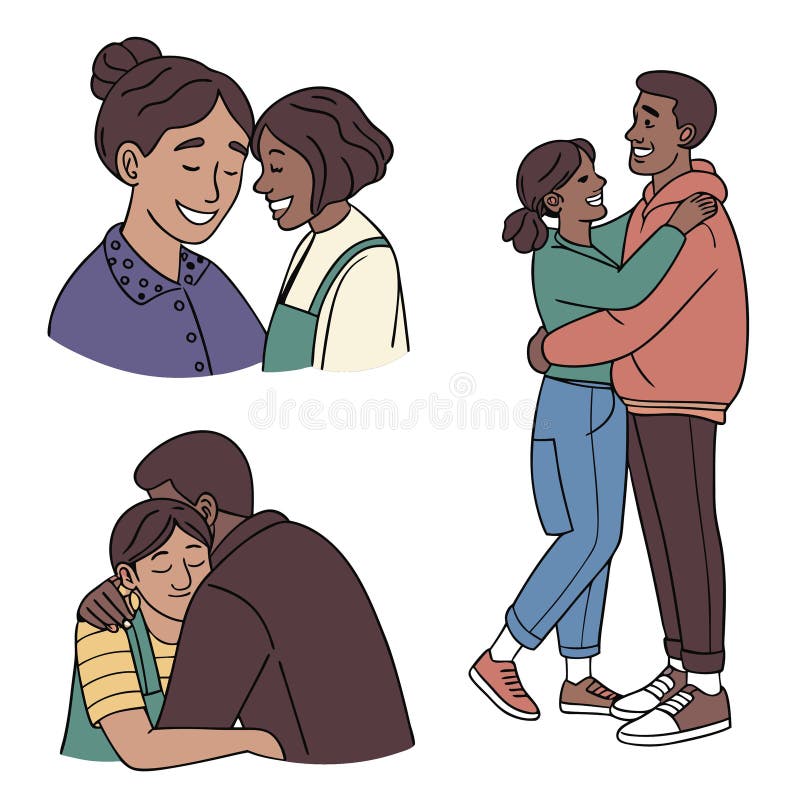 The Illustration on the Theme of Human Relationships Depicts a Warm and ...
