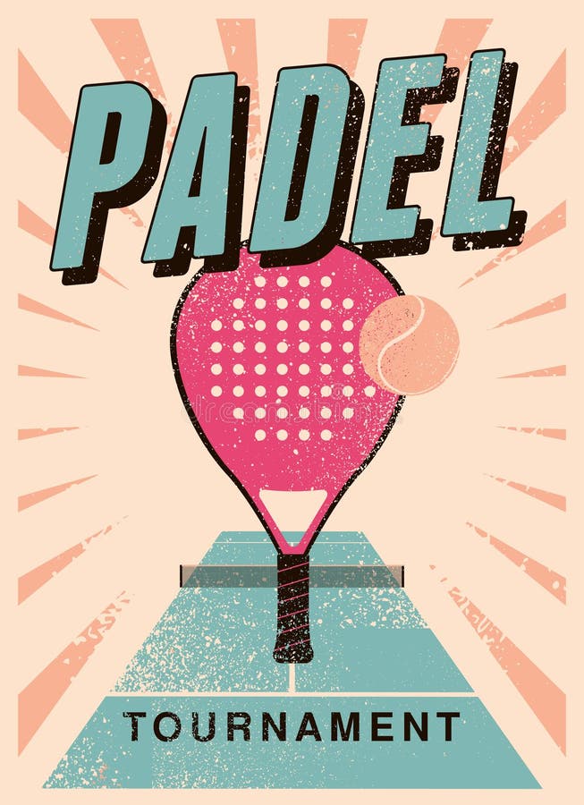 Padel Tennis Tournament Typographical Vintage Grunge Style Poster ...