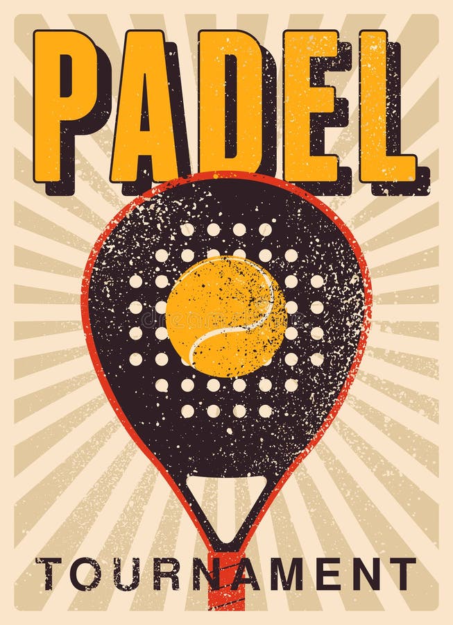 Padel Tennis Tournament Typographical Vintage Grunge Style Poster ...