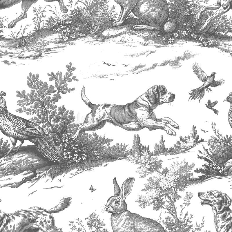 Old European Hunting Motifs Stock Illustrations – 6 Old European ...