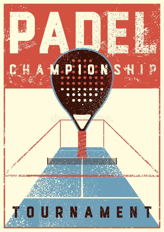 Padel Tennis Championship Typographical Vintage Grunge Style Poster ...