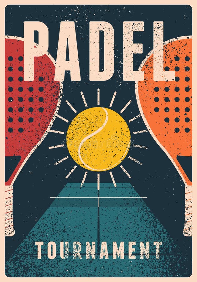 Padel Tennis Tournament Typographical Vintage Grunge Style Poster ...