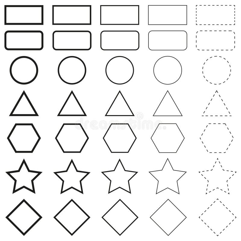 Collection with Basic Geometric Shape Lines. Figures for Learning Stock ...
