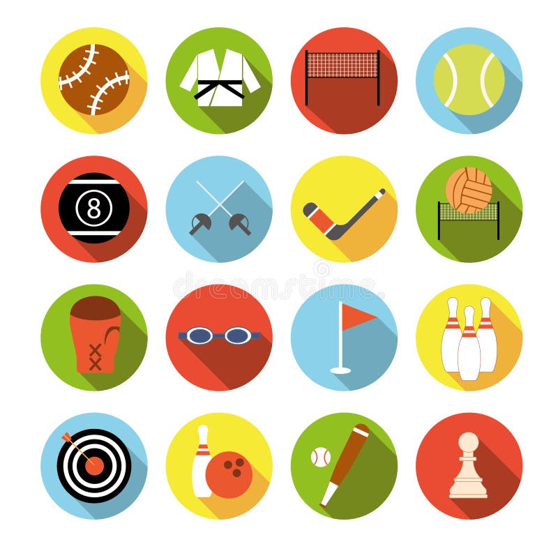 Set of flat sports icons stock vector. Illustration of isolated - 270367193