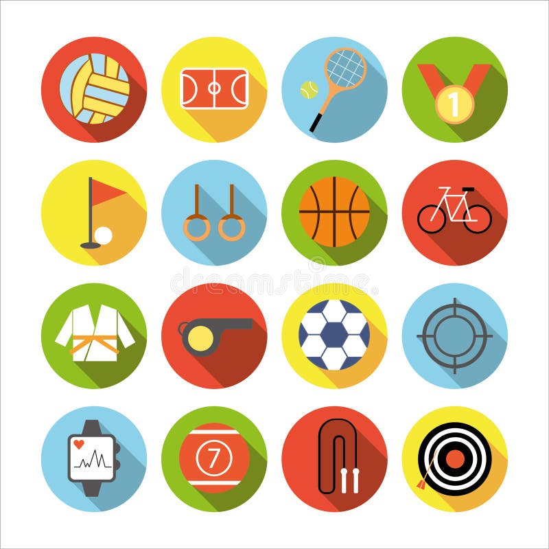 Set of flat sports icons stock vector. Illustration of darts - 270367235