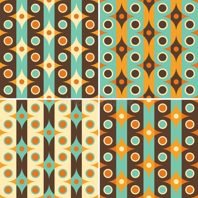 A Set of Seamless Patterns of Segments and Squares in the Retro Style ...