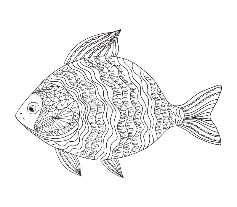Drawing Fantasy Fish for Coloring Stock Vector - Illustration of ...