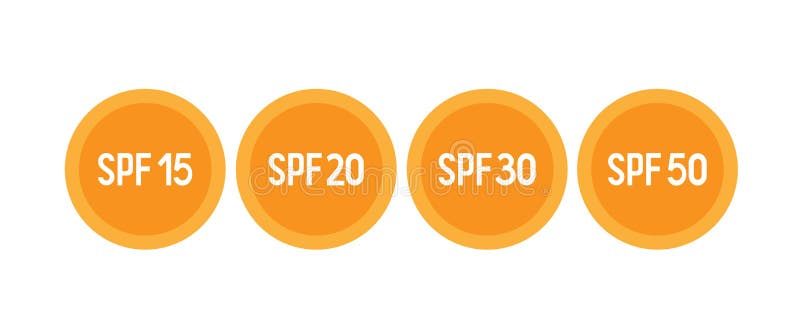 SPF Sun Protection Factor. Stickers in the Shape of the Sun with the ...