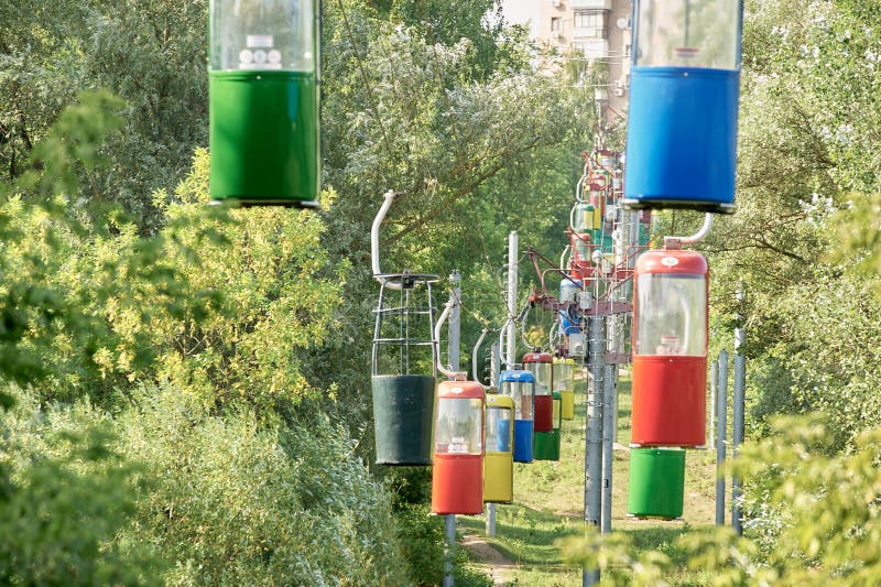 Ropeway Retro Technology and Transportation Theme Stock Image - Image ...