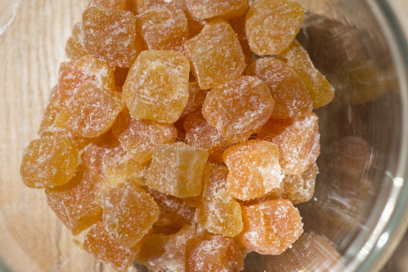 Ð¡andied Fruit, Pumpkin on the Kitchen Table. Ingredient for Making ...