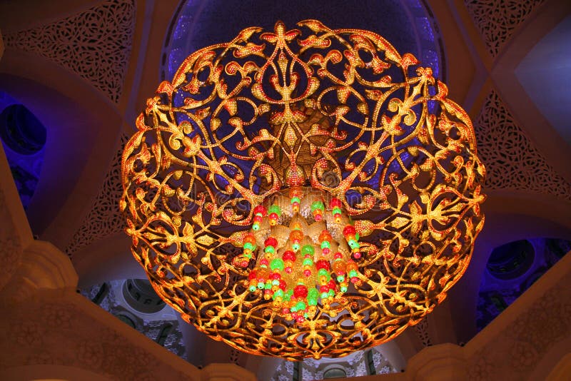 Sultan Qaboos Grand Mosque, Interior, Dome Stock Photo - Image of ...