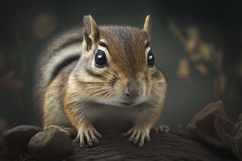 Chipmunk. Generative AI stock illustration. Illustration of mammal ...