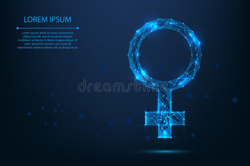 Abstract Mesh Line and Point Female Symbols. Low Poly Wireframe Sex ...