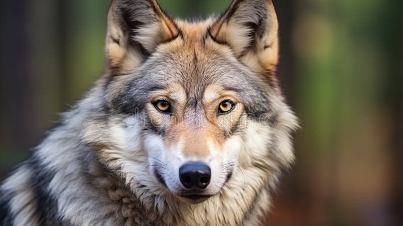 Ð¡lose-up Portrait of a Wolf. Generative Ai Stock Illustration ...