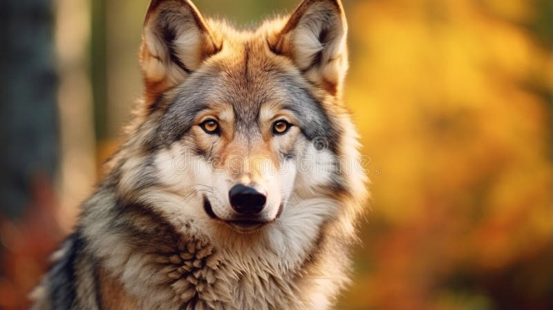 Ð¡lose-up Portrait of a Wolf. Generative Ai Stock Illustration ...