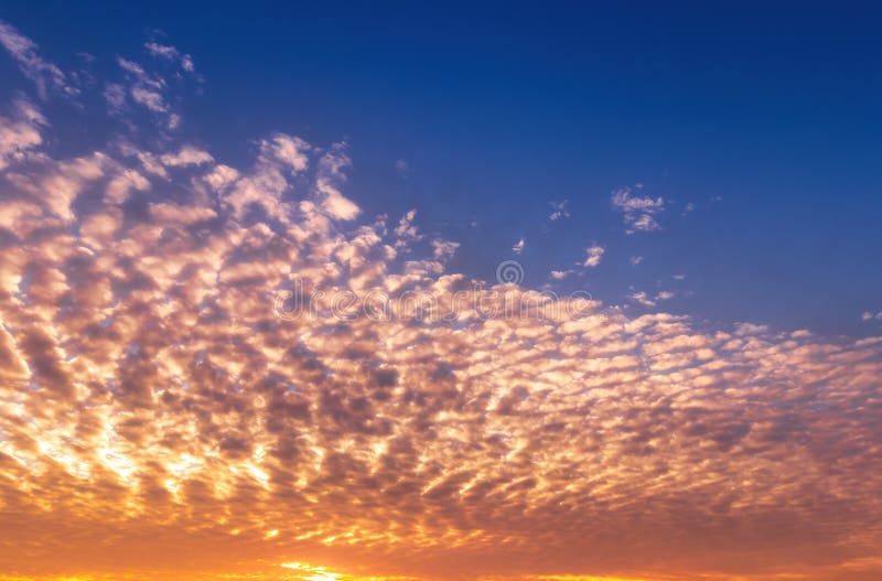 Ð¡loudy Sky Illuminated by the Rays at Sunset or Sunrise Stock Photo ...