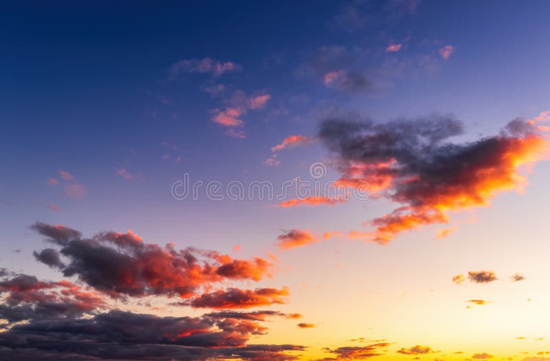 Ð¡loudy Sky Illuminated by the Rays at Sunset or Sunrise Stock Image ...