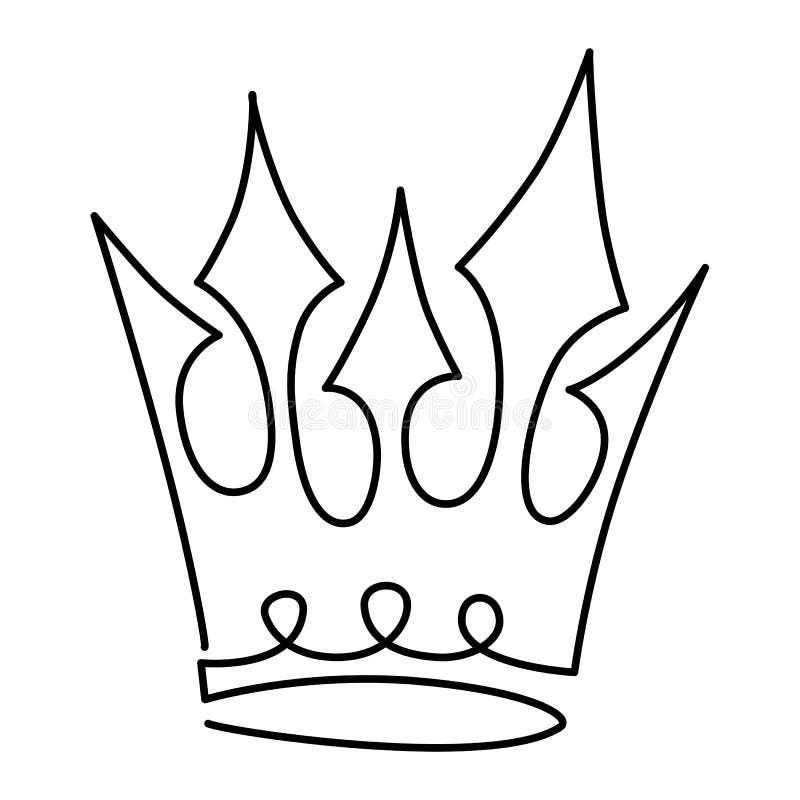 Ð¡rown is a Symbol of Royalty. Humor. Continuous Line Drawing Stock ...