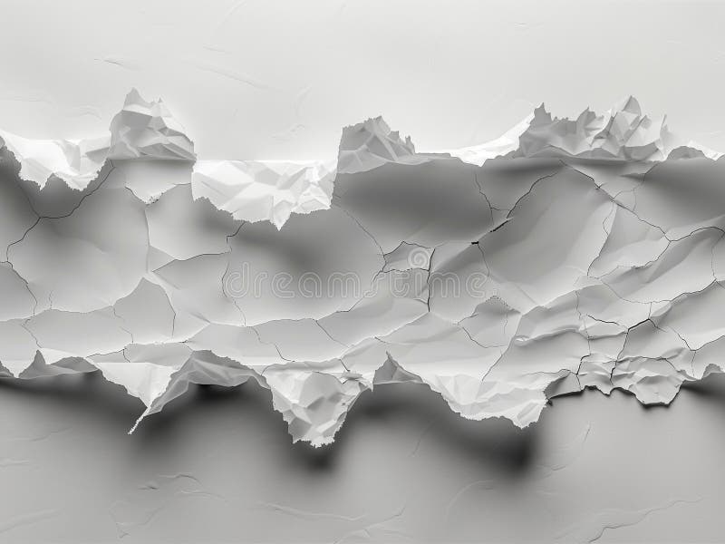Crumpled Paper Pattern. Torn Paper Background, Wrinkled White Paper ...
