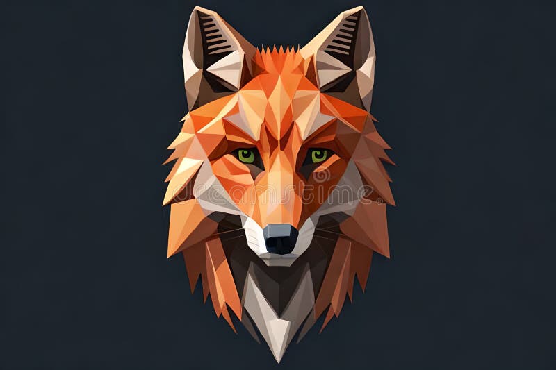 Cute Fox in Polygonal Style Stock Illustration - Illustration of wild ...