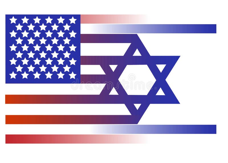 The Flag of American-Israeli Relations. Vector Illustration. Stock ...