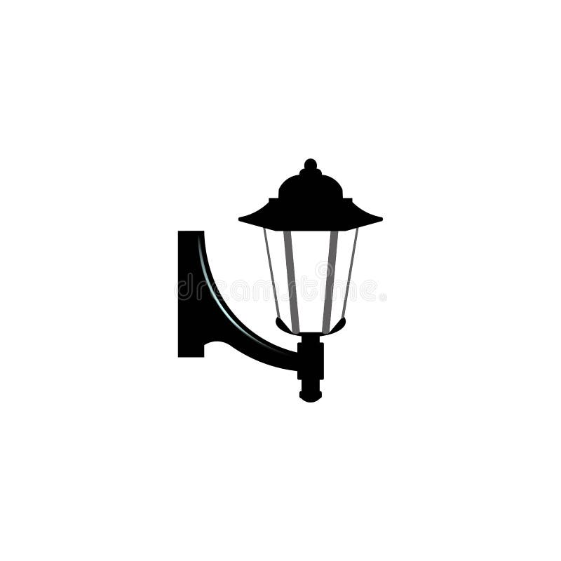 Wall Lamp Icon. Street Light Symbol. Flat Image of Latern. Stock Vector ...