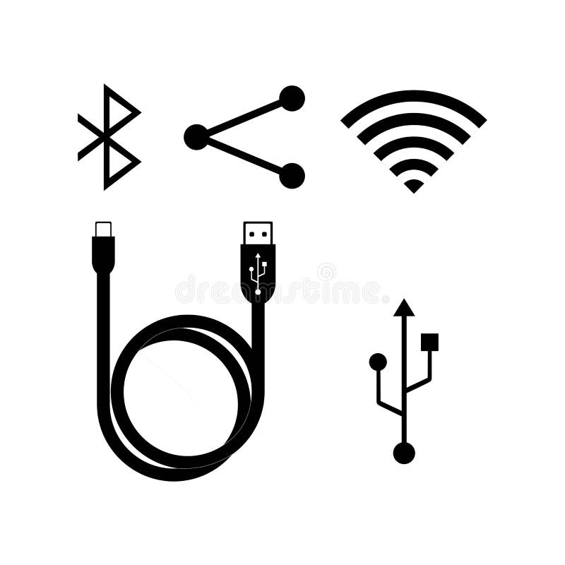 A Set of Icons for Different Types of Communication between Devices ...