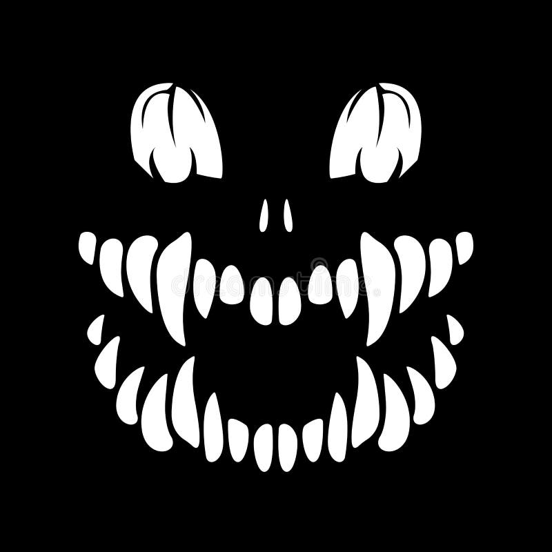 Halloween. Skeleton with Sharp Teeth Stock Vector - Illustration of ...