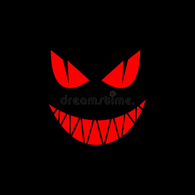 Toothed, Smiling Monster. Red Flat Illustration Stock Vector ...