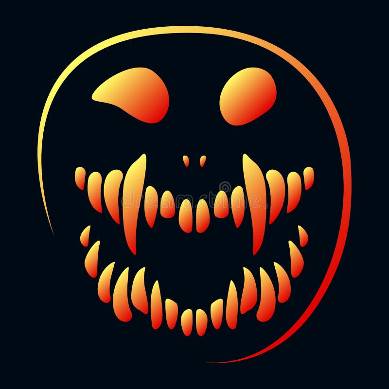 A Monster with Fangs. Yellow To Red Gradient Stock Vector ...