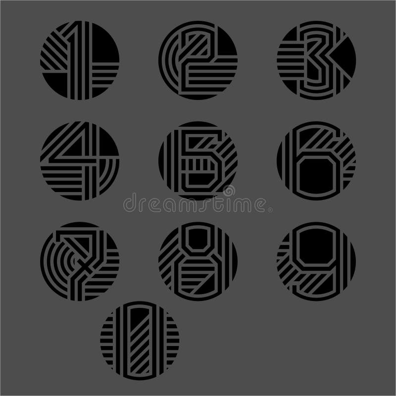 Art Design Creative Numbers in a Circle Stock Illustration ...
