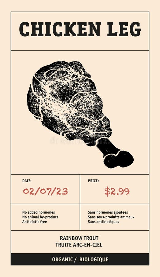 Meat, Chicken Leg Abstract Vector Packaging Labels Design Set Stock ...