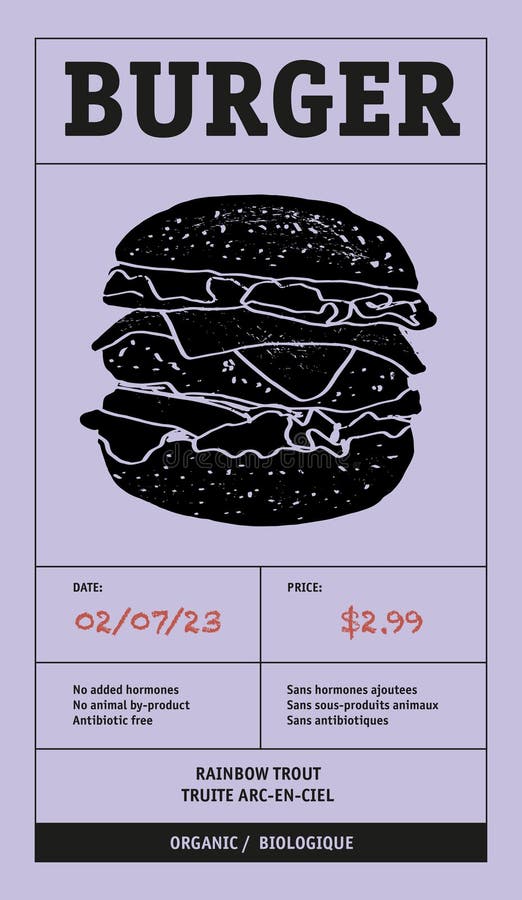 Burger Abstract Vector Packaging Labels Design Set Stock Vector ...