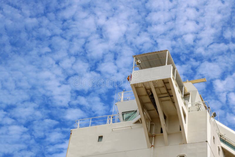 Navigation Deck of Warship, Antenna Mast Stock Image - Image of front ...