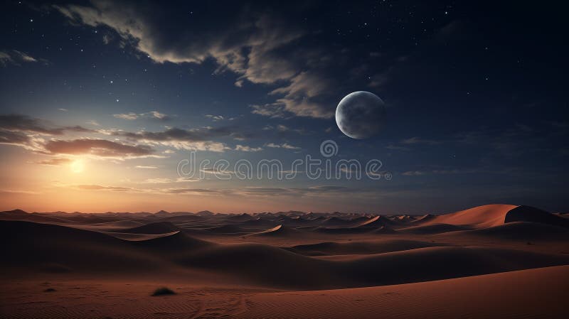 Creation. Genesis Background of the Black Night Sky, the Full Moon ...