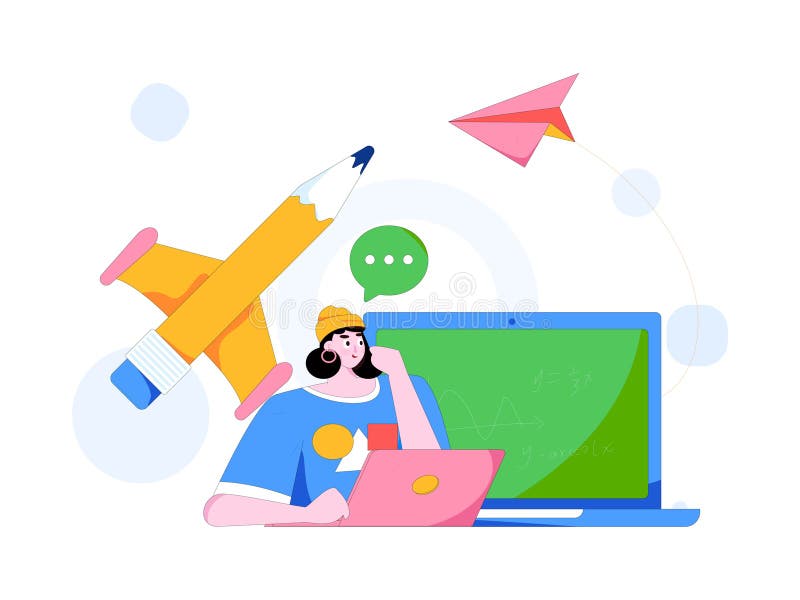 Education and Learning People Flat Vector Concept Hand Drawn ...