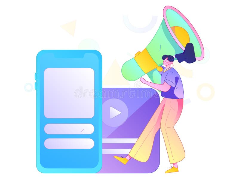 Notification Announcement Vector Creative Flat Hand Drawn Illustration ...