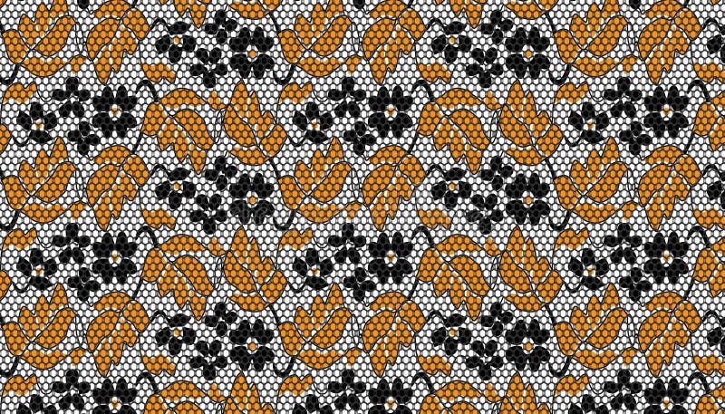 Vector Seamless Pattern with Flowers. Jacquard Mesh Lace Fabric. Stock ...
